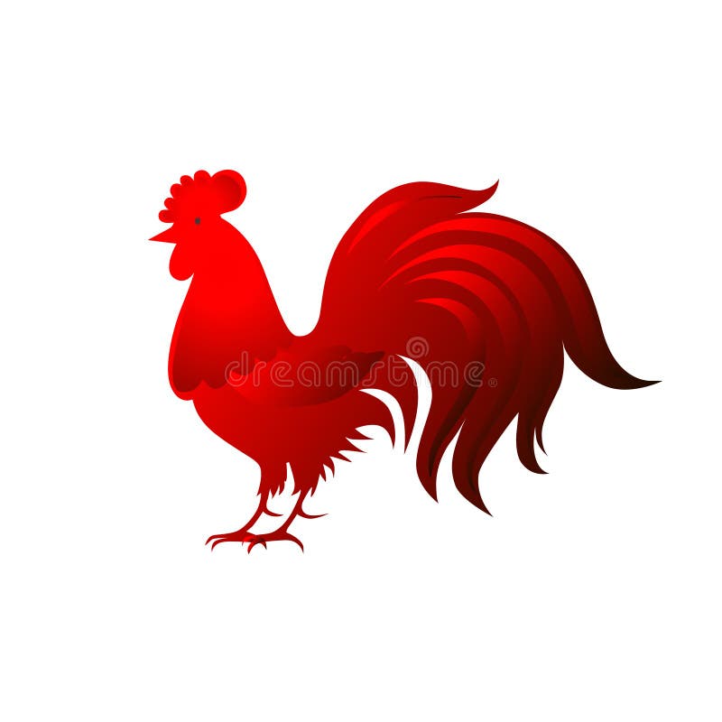 Coq Rouge Sur Un Fond Blanc Dans ENV 10 Illustration Stock ...