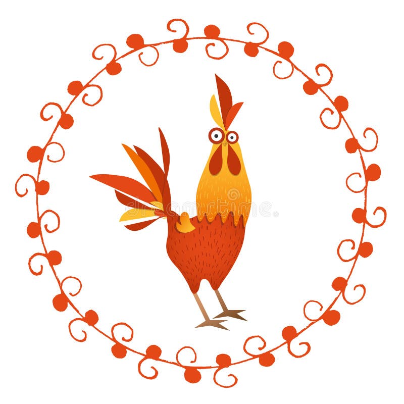 Coq Rouge, Symbole De 2017 Ans Illustration de Vecteur - Illustration ...