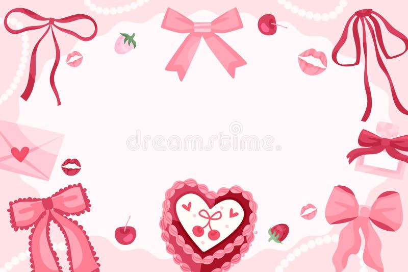 Coquette Background in Flat Style Stock Illustration - Illustration of ...