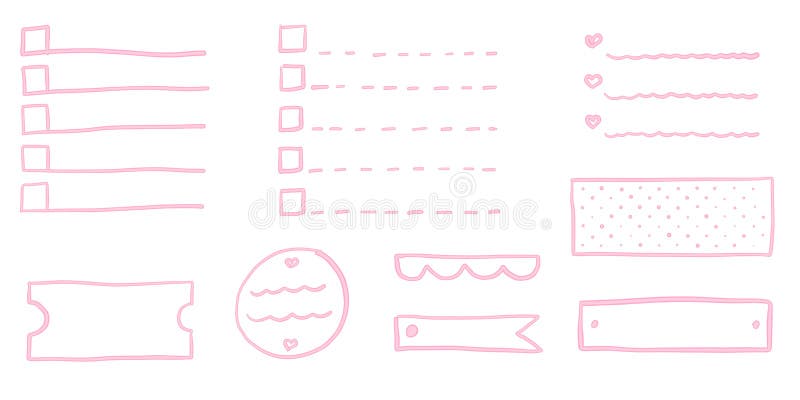Coquette Bullet Journal Elements. To-do List and Stickers for Gilly ...