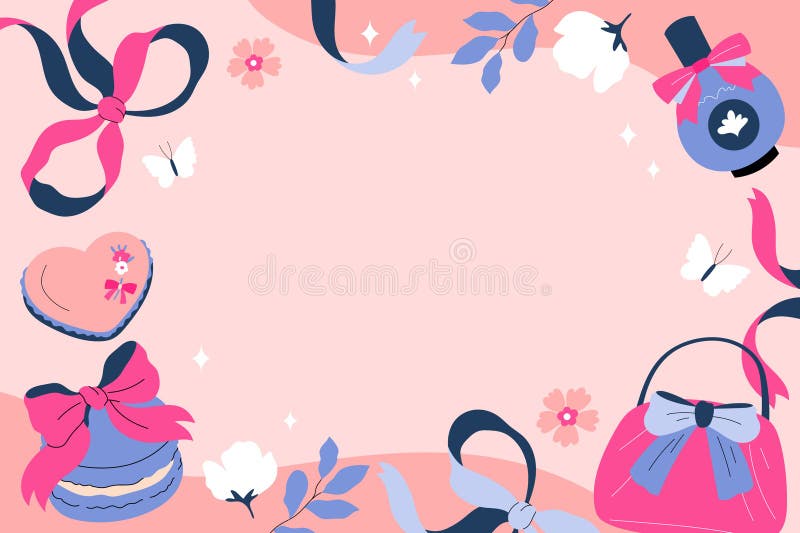 Coquette Frame in Flat Style Stock Illustration - Illustration of space ...