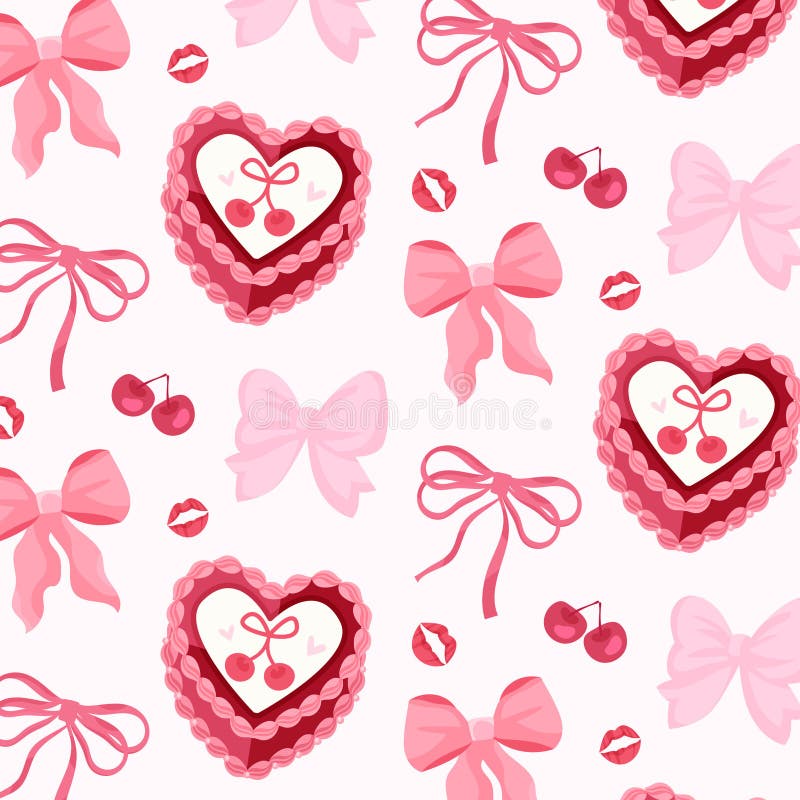 Coquette Pattern in Flat Style Stock Illustration - Illustration of ...