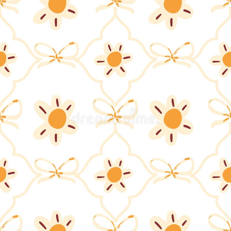 Coquette Pattern of White Flowers. Preppy Background for Wallpaper or ...