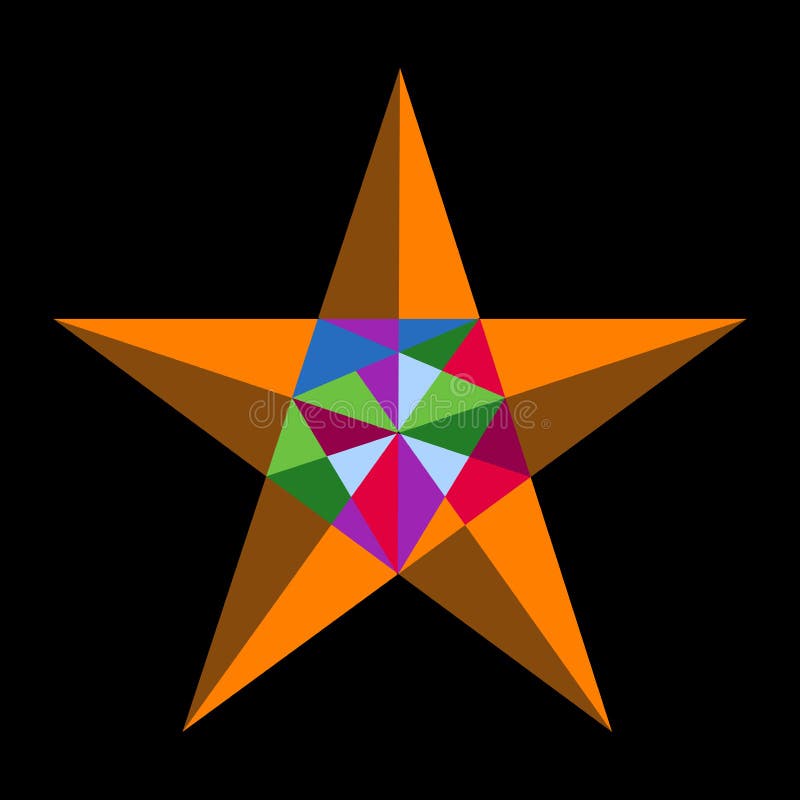 Toda a Cor De Estrela Com Fundo Escuro Ilustração do Vetor - Ilustração ...