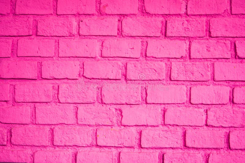 Cor Cor-de-rosa Bonita Da Parede De Tijolo Foto de Stock - Imagem de ...