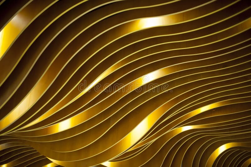 Cor Dourada Da Textura Ondulada Imagem de Stock - Imagem de decore ...