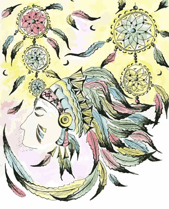 A cor indiana do homem ilustração do vetor. Ilustração de columbo ...