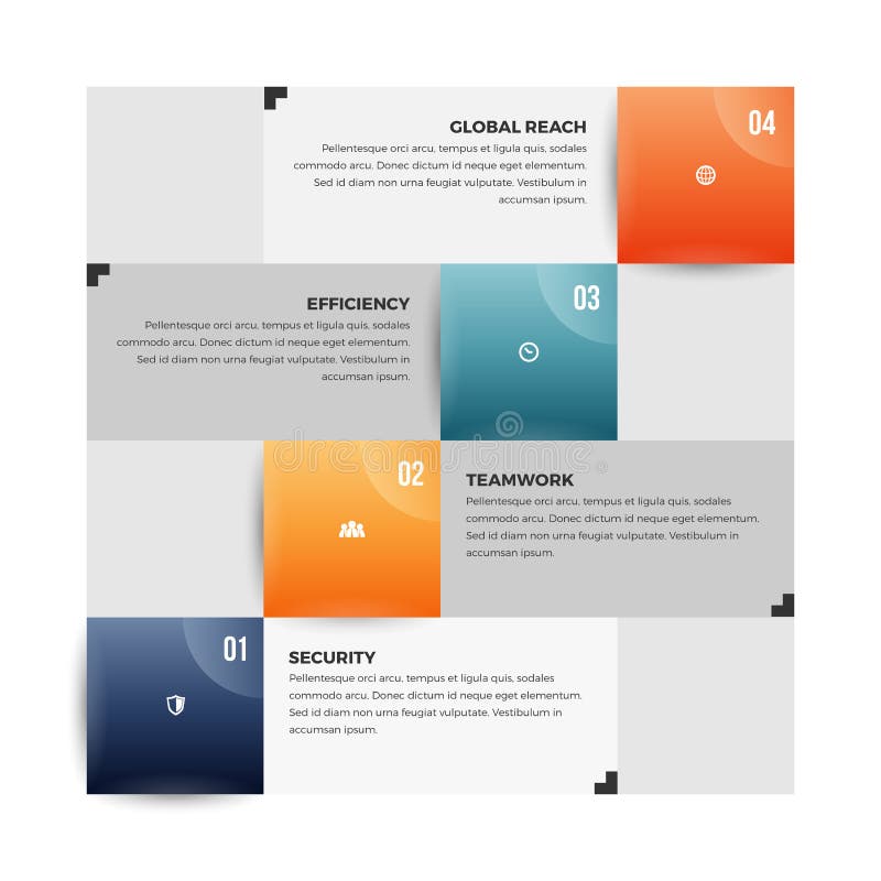 Cor Infographic quadrado ilustração do vetor. Ilustração de ...