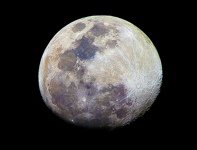 Cor real da lua foto de stock. Imagem de lunar, noite - 95804890