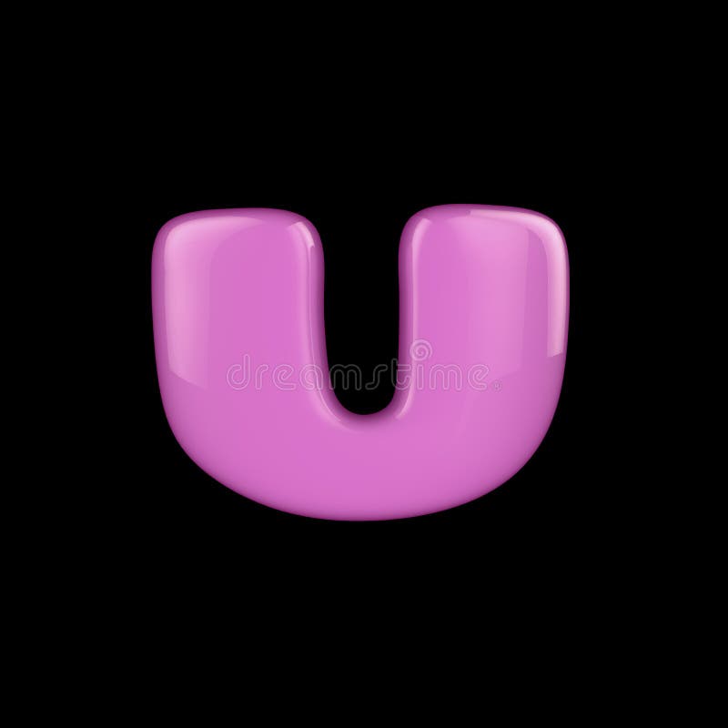 A Cor U Das Letras Isolada No Preto, 3d Rende Ilustração Stock ...