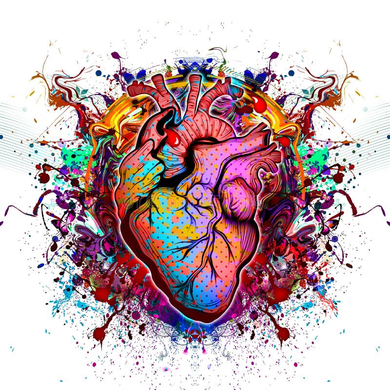 Coração da arte ilustração stock. Ilustração de pistolas - 63744720