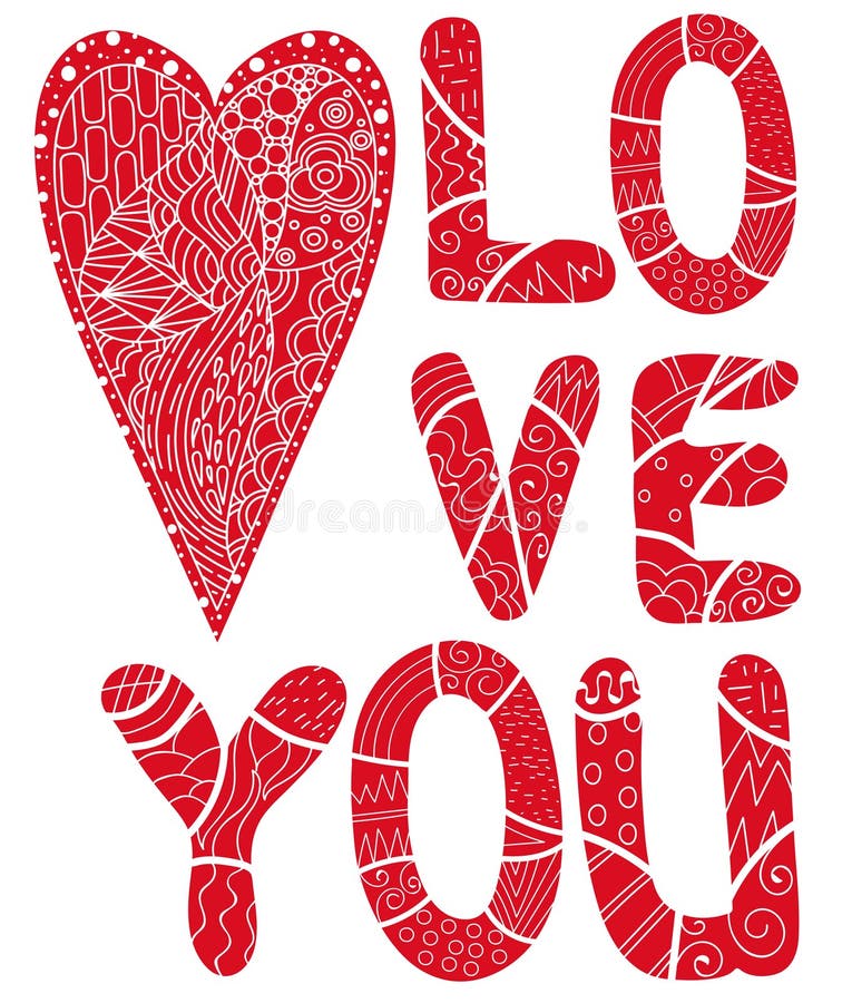 Coração E Letras Do Mosaico Ilustração do Vetor - Ilustração de ...