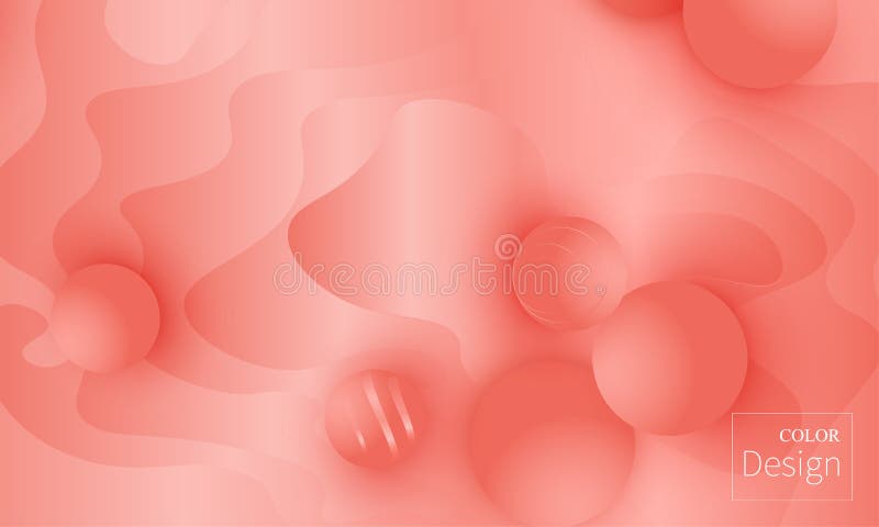Coral Color Background. Fluid Shapes Pattern. Stock Vector ...