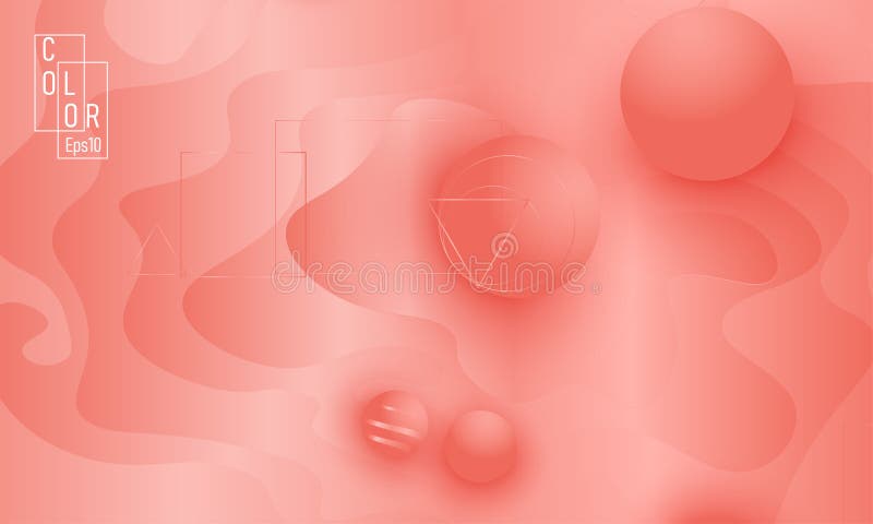 Coral Color Background. Fluid Shapes Pattern. Stock Vector ...