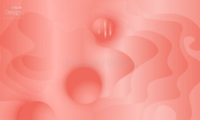 Coral Color Background. Fluid Shapes Pattern. Stock Vector ...