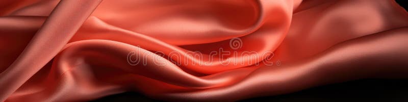 Coral Color Silk Fabric Background. Generative AI Stock Image - Image ...
