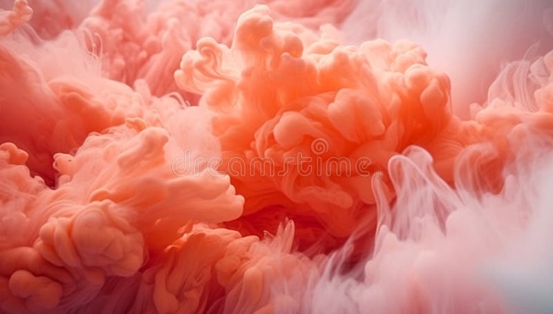 Coral Colored Soft Smoke Powder Explosion on Background. Soft Depth ...