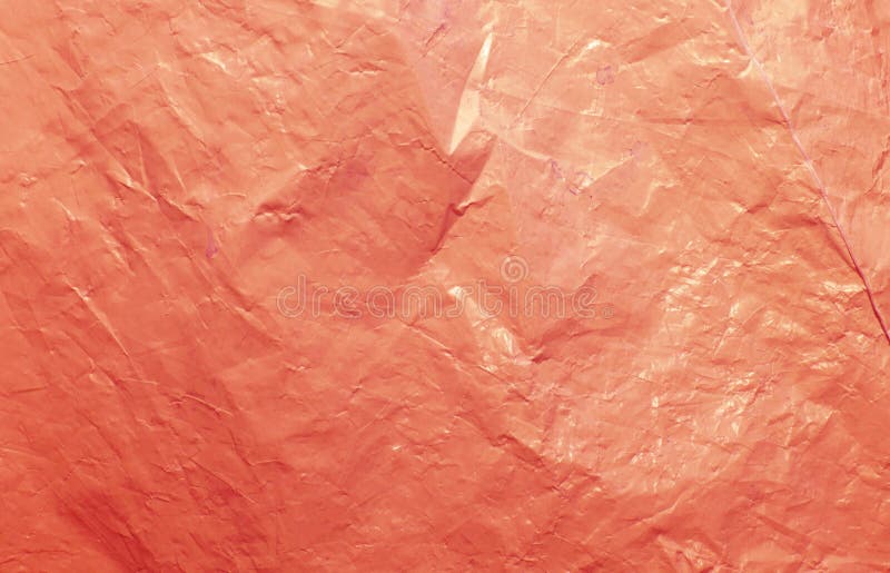 Coral Colored Texture Made of Polyethylene Material Crumpled and ...