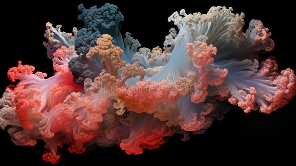 Coral Cosmic Cloud: 3d Model of Expressionistic Fluvial Clouds Stock ...