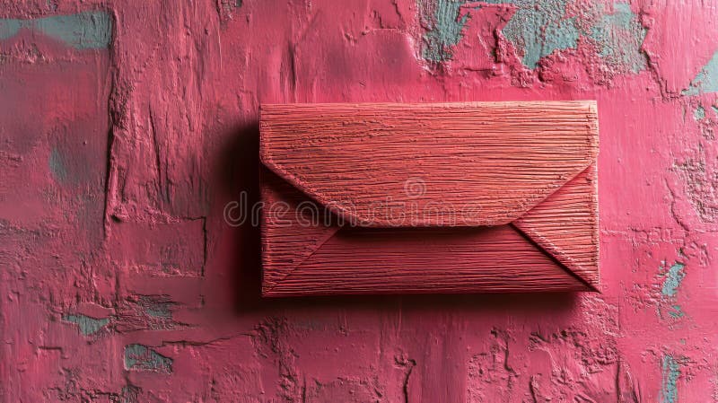 Coral Envelope on Pink Background Minimalist Stationery is the Title ...