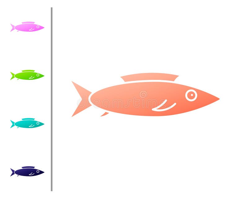 Coral Fish Icon Isolated on White Background. Set Color Icons. Vector ...
