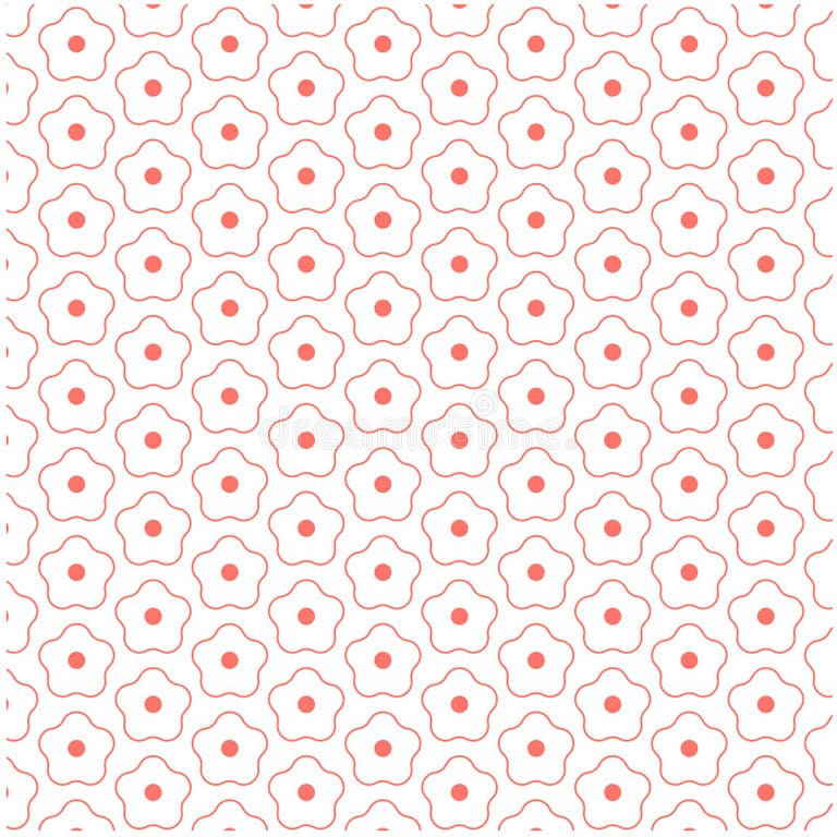 Coral Flower Grid: Geometric Pattern Repeat Stock Illustration ...