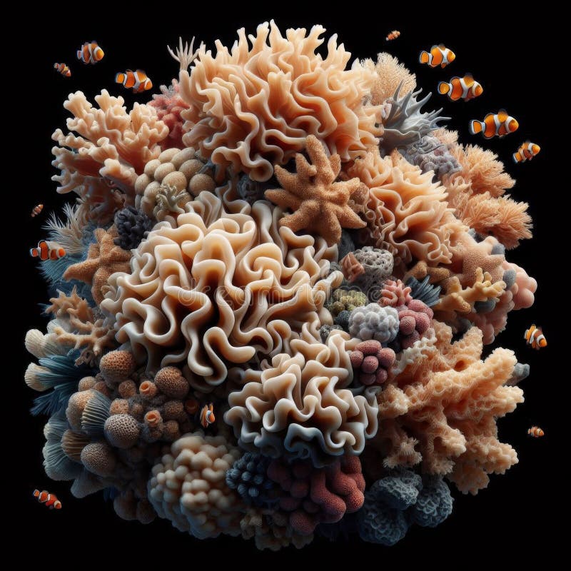 Coral Fragment Isolated with Clipping Path for Design Stock ...