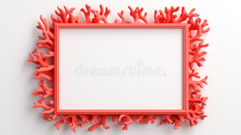 Coral Frame Mockup Surrealistic 3d Render Stock Photo in Uhd Stock ...