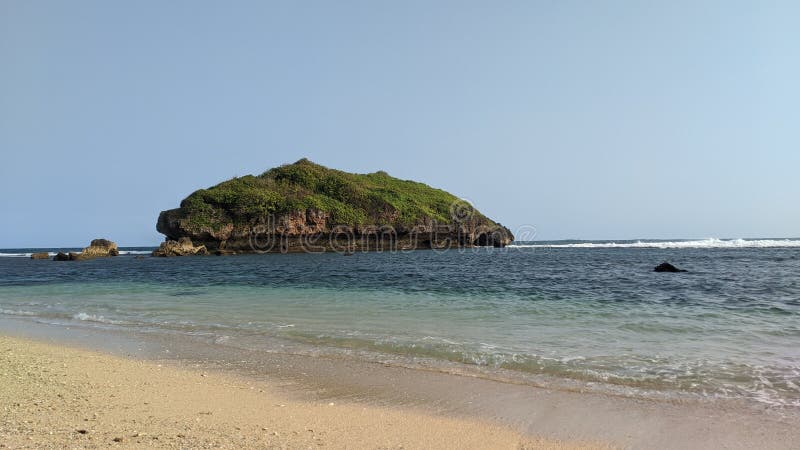 Coral Island in the Middle of the Sea Stock Image - Image of wave ...