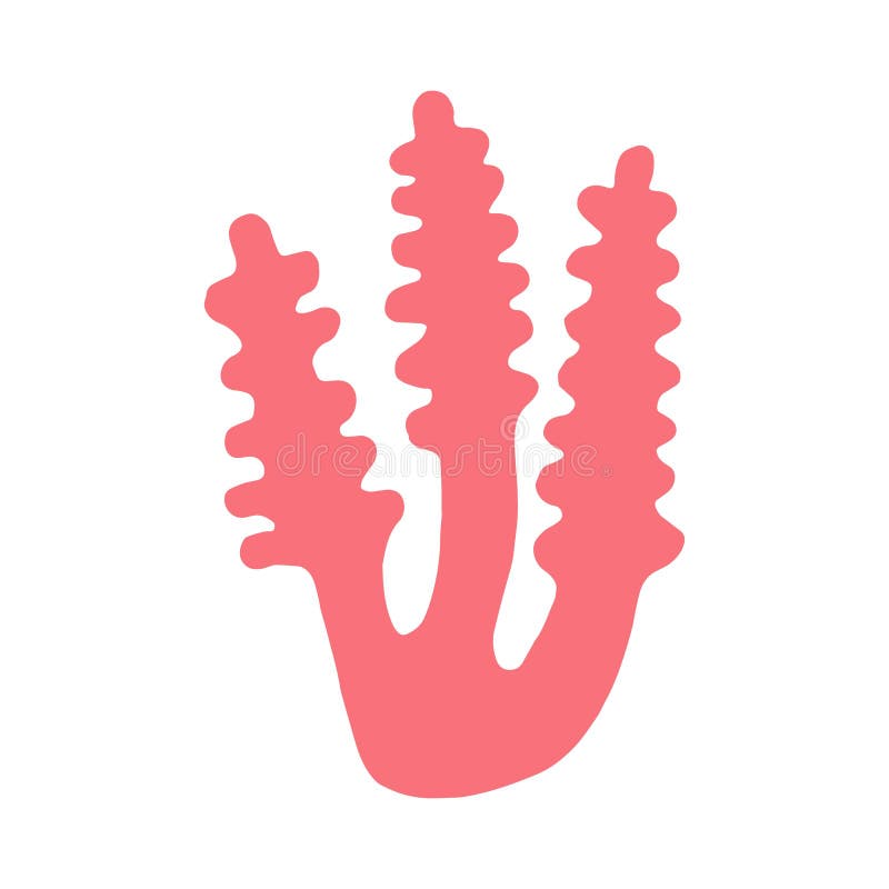 Coral Isolated Hand Drawing. Vector on White Background Stock Vector ...