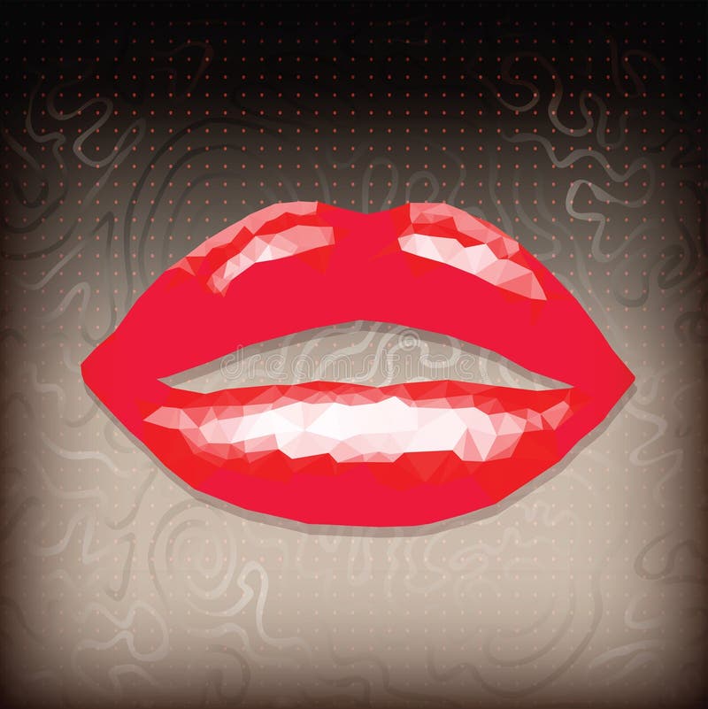 Coral lips stock illustration. Illustration of polygonal - 281344227