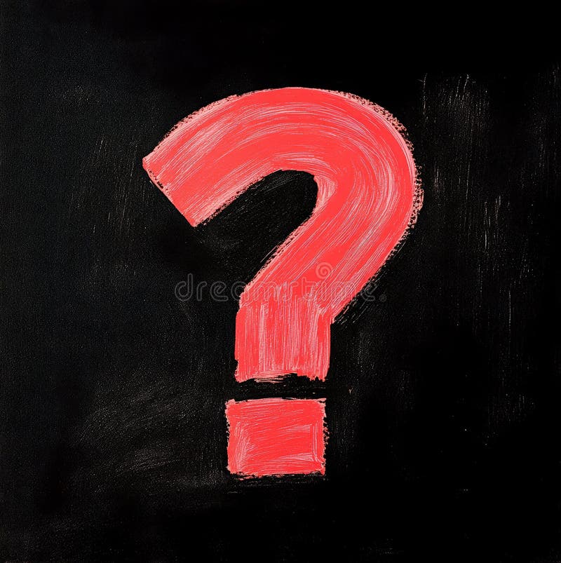 Coral Question Mark on Black Surface Stock Illustration - Illustration ...