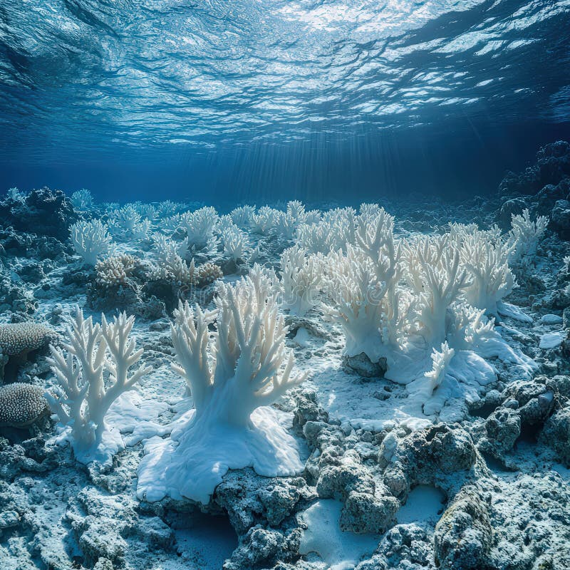 A Coral Reef Bleached and Dying Stock Illustration - Illustration of ... A Coral Reef Bleached and Dying Stock Illustration - Illustration of ...