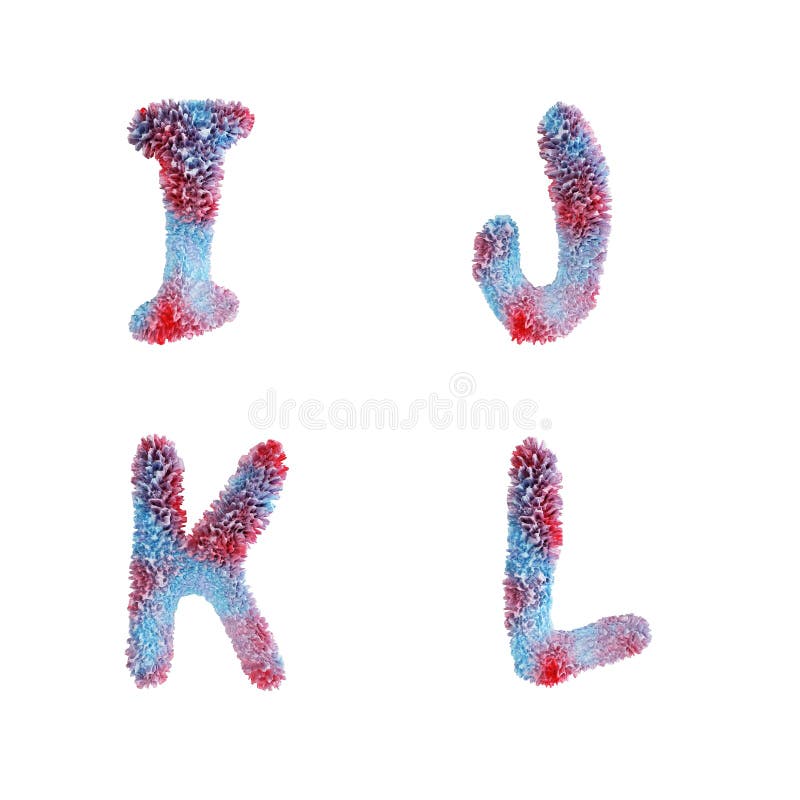 Coral Reef Capital Letter Alphabet - Letters I-L Stock Illustration ...