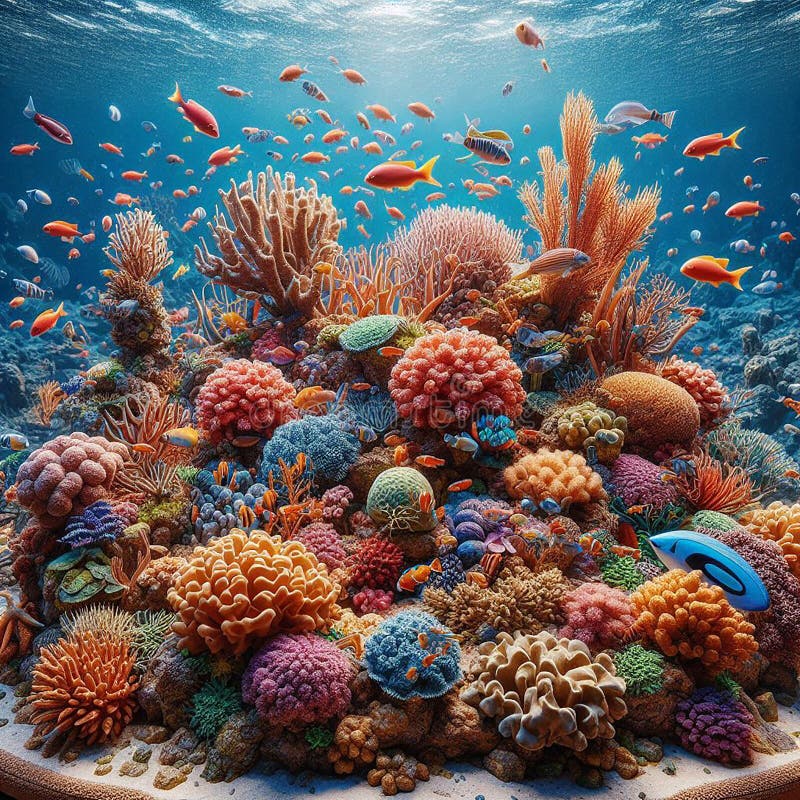 A coral reef generative ai stock illustration. Illustration of coral ...