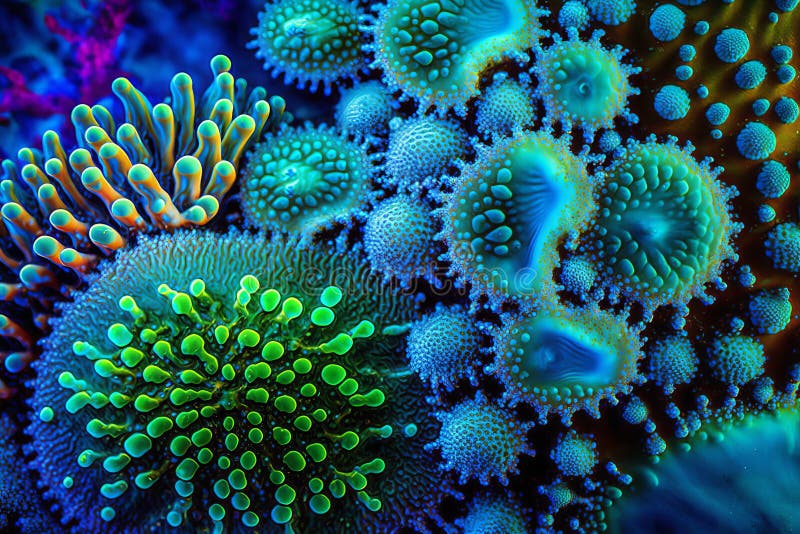Coral Reef Macro Texture, Abstract Marine Ecosystem Background on a ...