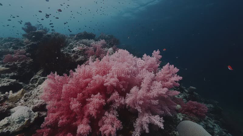 Pink Fish Exploring Underwater Coral Reef Ecosystem Stock Photos - Free ...