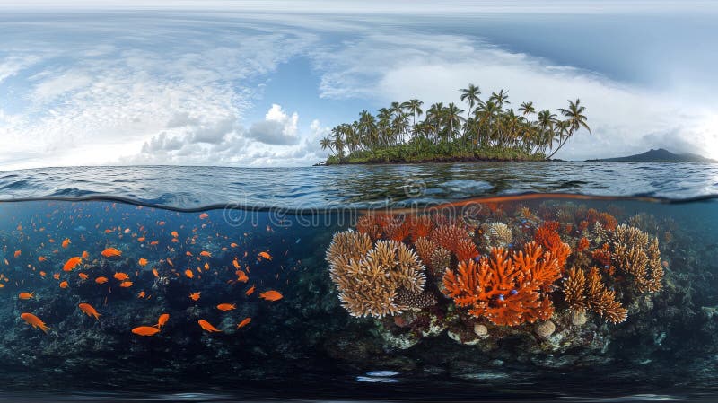 Coral Reef Paradise with Overwater Coral Reef Views Stock Photo - Image ...