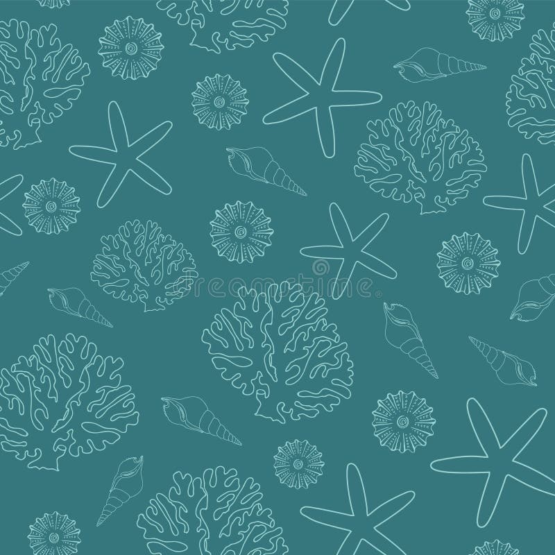 Coral Reef Vector Seamless Pattern Del Caribe Ilustración del Vector ...