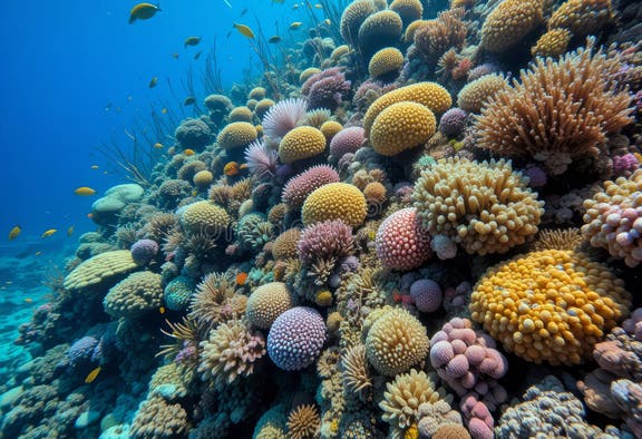 Coral Reef, Where an Array of Species Create a Bustling Life. Stock ...