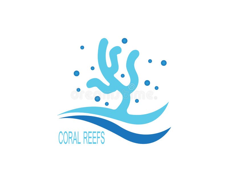Coral Reefs Logo Design Vector Illustration Stock Vector - Illustration ...