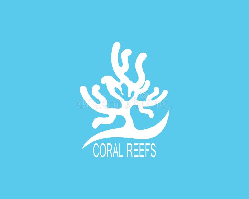 Coral Reefs Logo Design Vector Illustration Stock Vector - Illustration ...