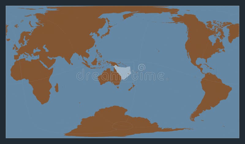 Coral Sea on the World Map. Patterned Stock Illustration - Illustration ...