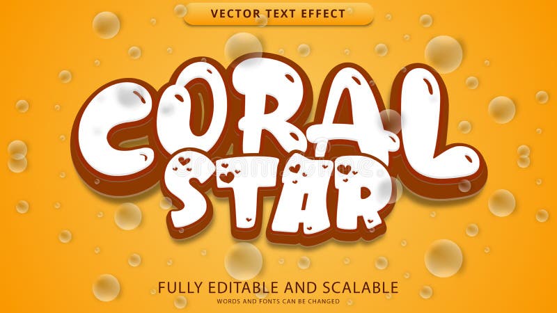 Coral Star Text Effect Editable Eps File Stock Vector - Illustration of ...