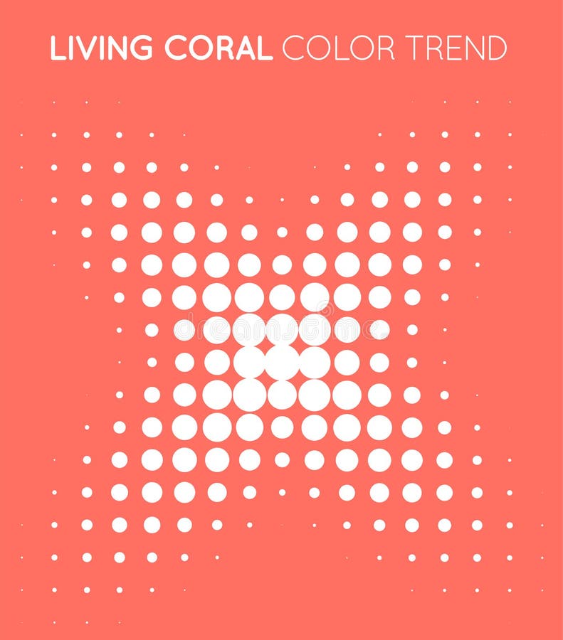 Coral Trendy Color Cross X Shape in Halftone, Halftone Dot Pattern ...