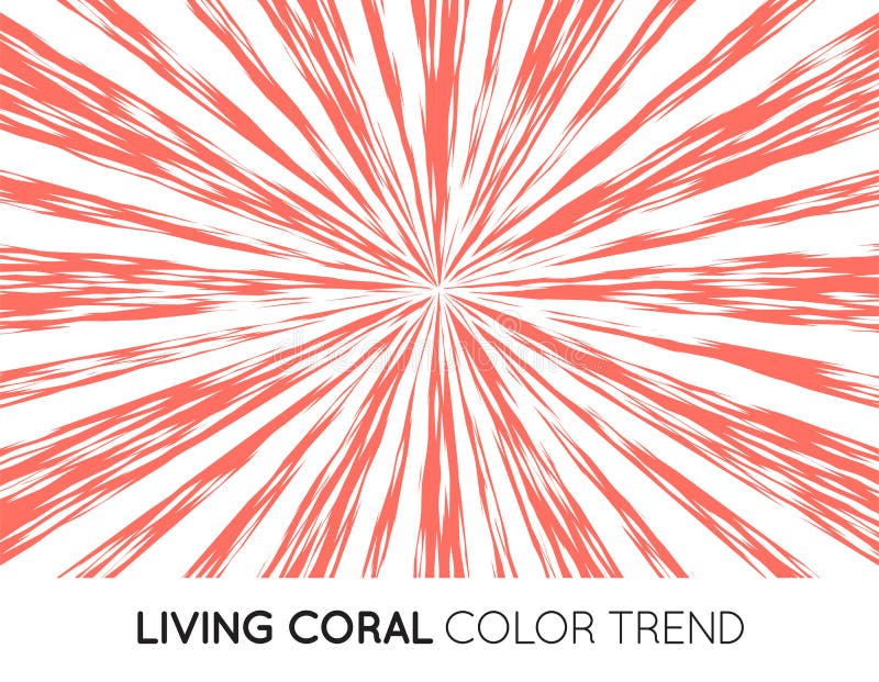 Coral Trendy Color Sun Rays or Explosion Boom for Comic Books Radial ...