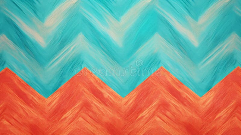 Coral and Turquoise Chevron Zigzag Abstract Pattern Vibrant Stock ...