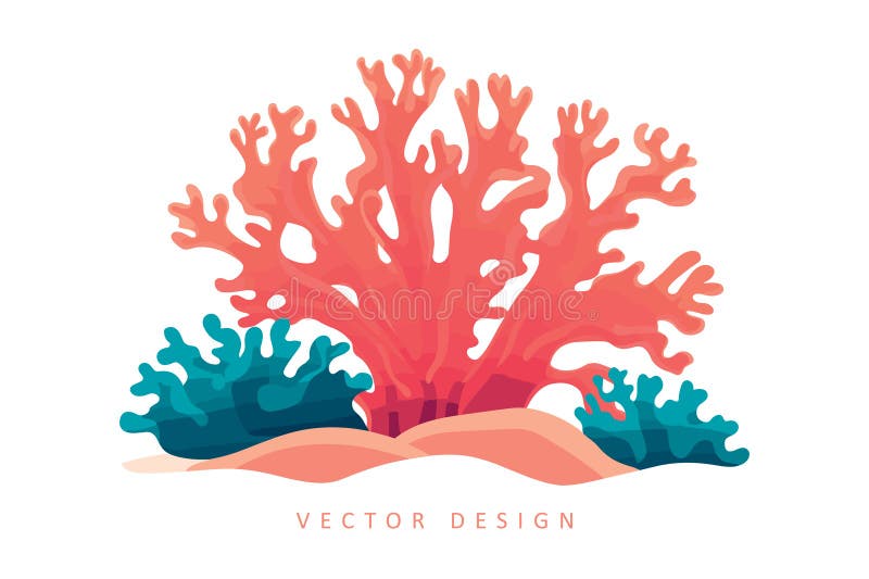 Coral Underwater Minimalist Vector Design AI Generated Stock Image ...