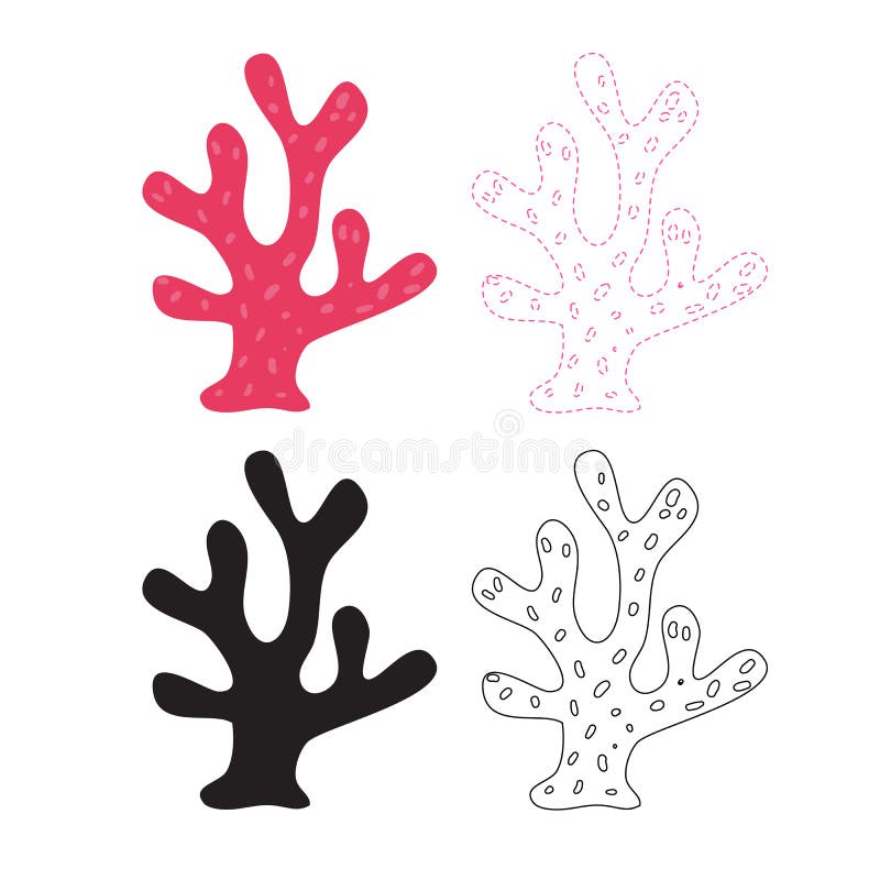 Coral Vector Collection Design Stock Vector - Illustration of marine ...