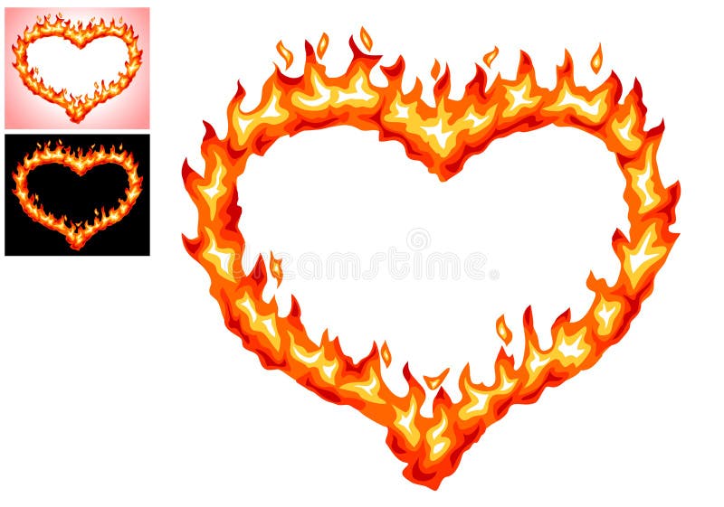 Corazón Ardiente Con Las Chispas Stock de ilustración - Ilustración de ...